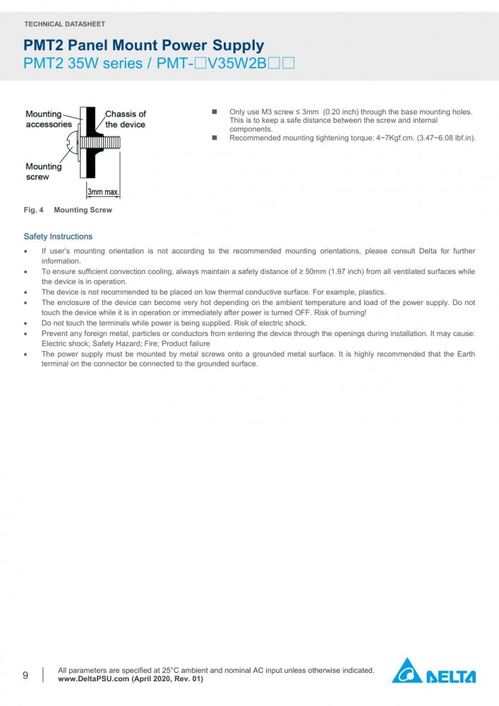 DELTA PMT2 datasheet page 9