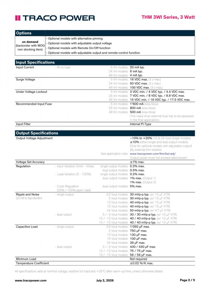 THM 3WI datasheet page 2