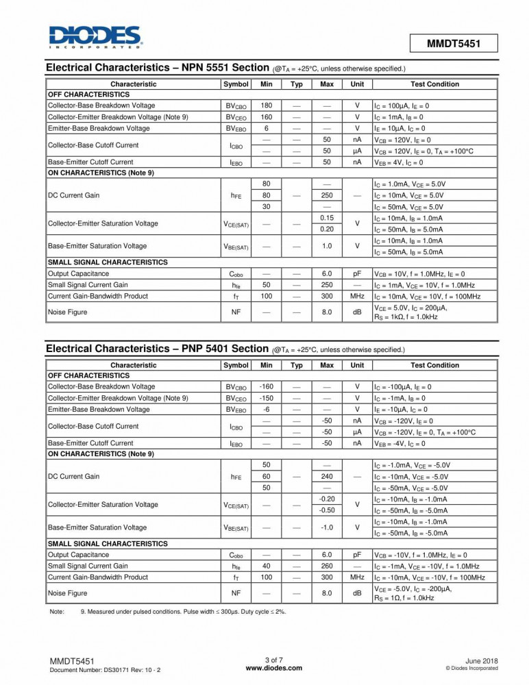 MMDT5451-7-F datasheet page 3
