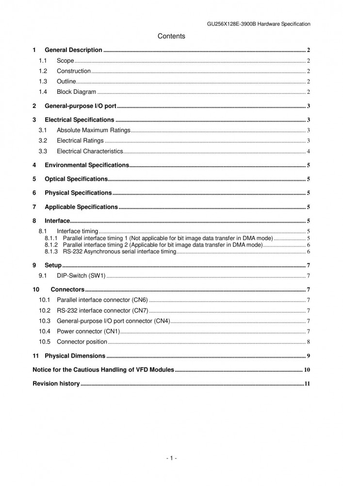 GU256X128E-3900B datasheet page 2