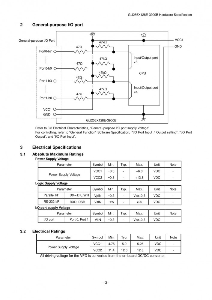 GU256X128E-3900B datasheet page 4