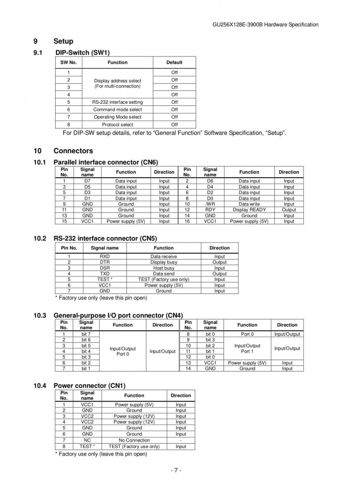 GU256X128E-3900B datasheet page 8