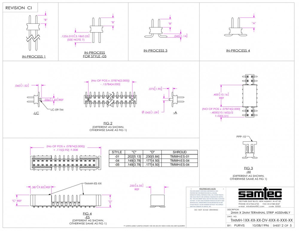 Samtec TMMH drawing page 2