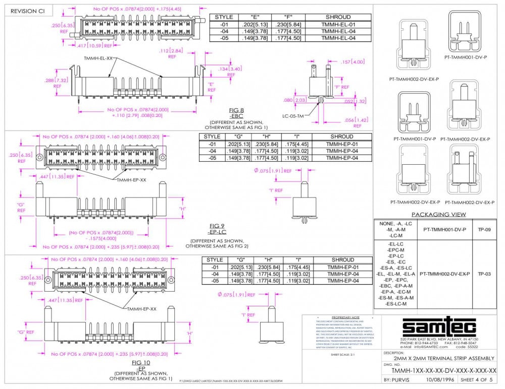 Samtec TMMH drawing page 4