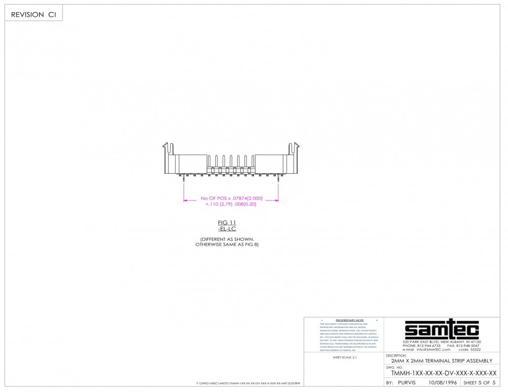 Samtec TMMH drawing page 5