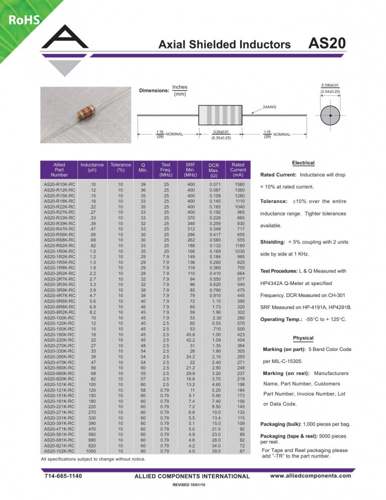AS20 series technical document page