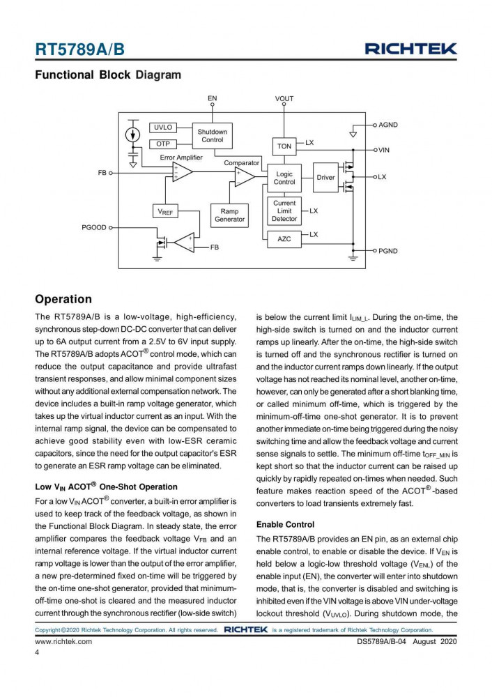 RT5789AGQUF datasheet page 4