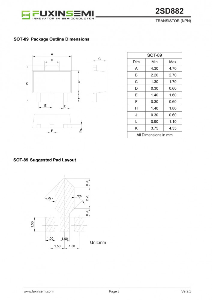 FUXINSEMI 2SD882 datasheet page 3