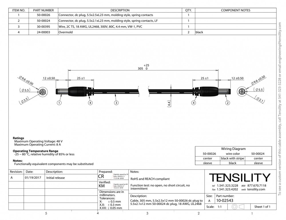 Tensility International 10-02543 product drawing
