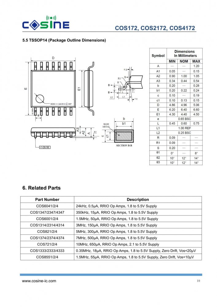 COS2172SRB datasheet page 10