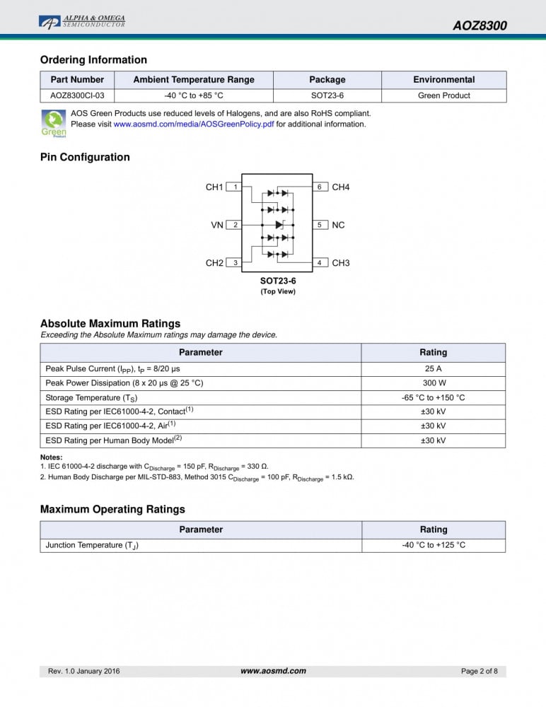 AOZ8300CI-03 datasheet page 2