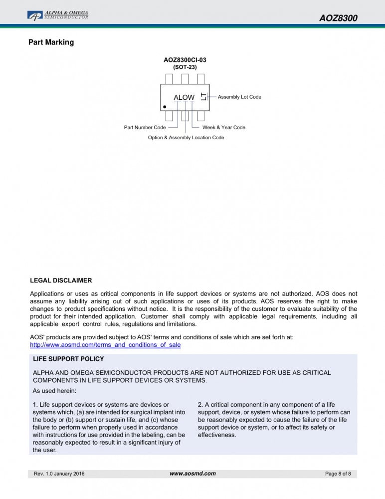 AOZ8300CI-03 datasheet page 8