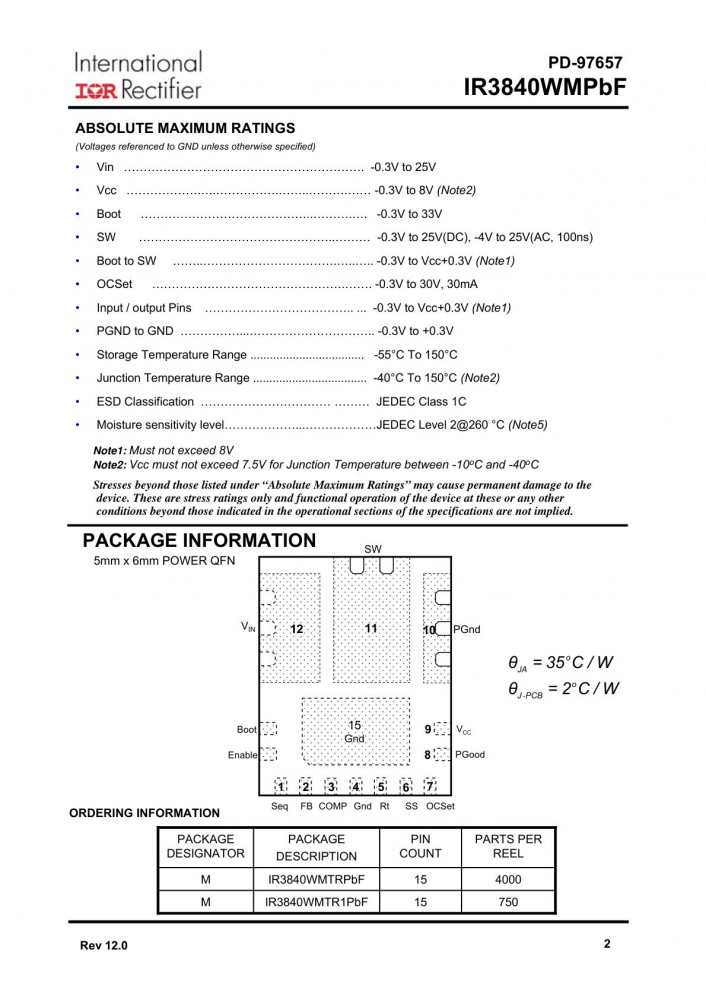 IR3840W datasheet page 2