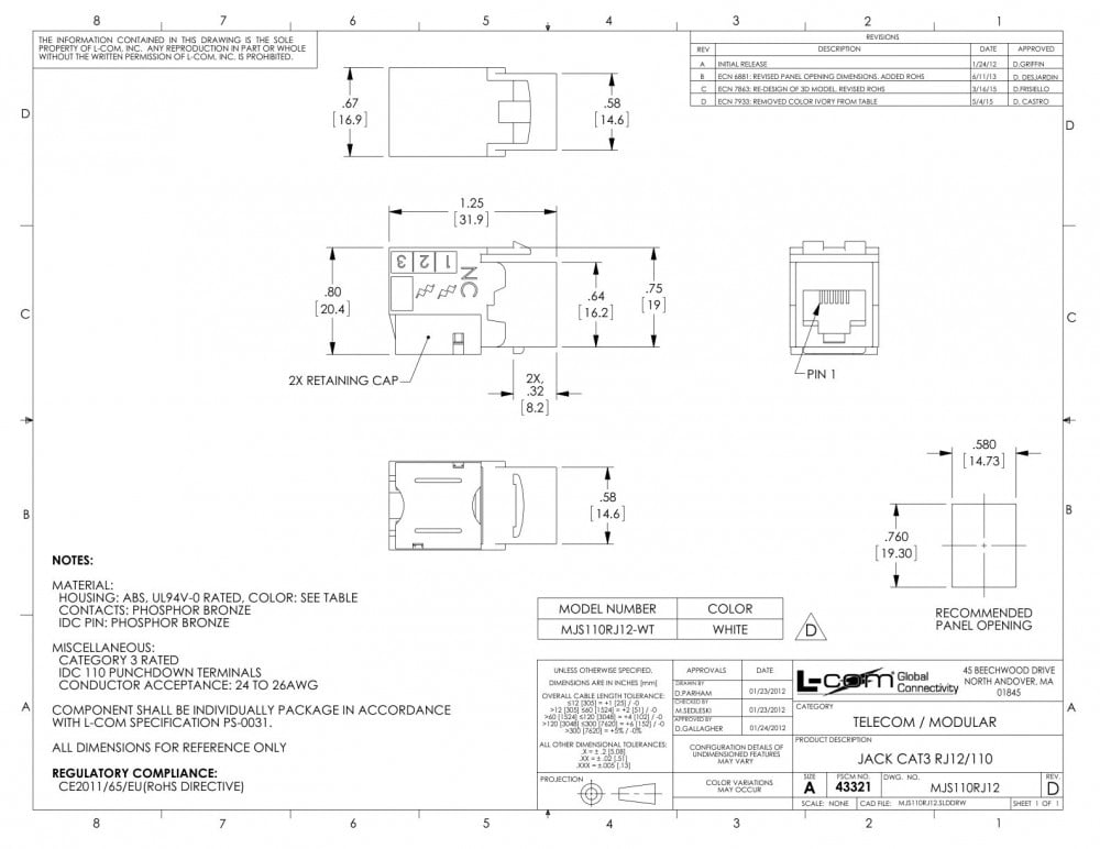 MJS110RJ12-WT technical document preview