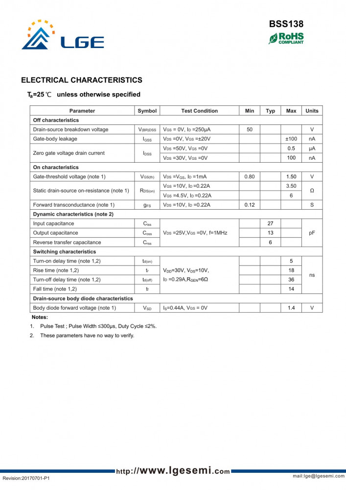 BSS138 LGE datasheet page 2