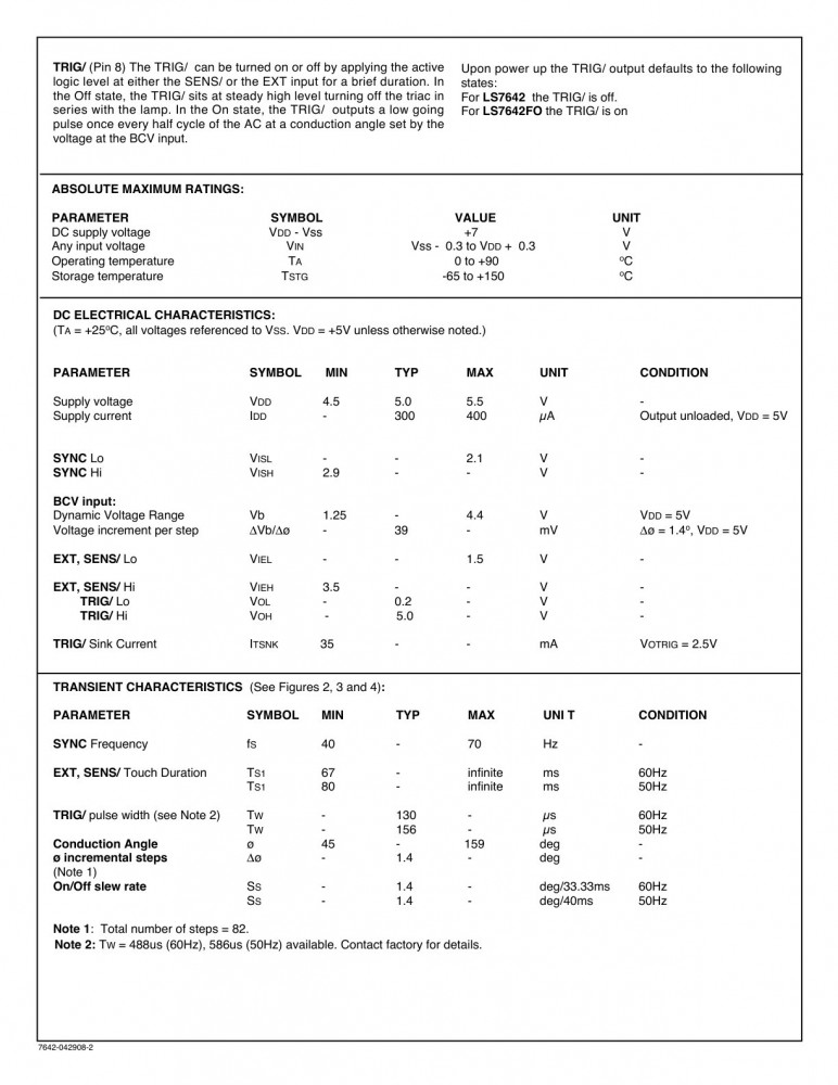 LS7642FO datasheet page 2