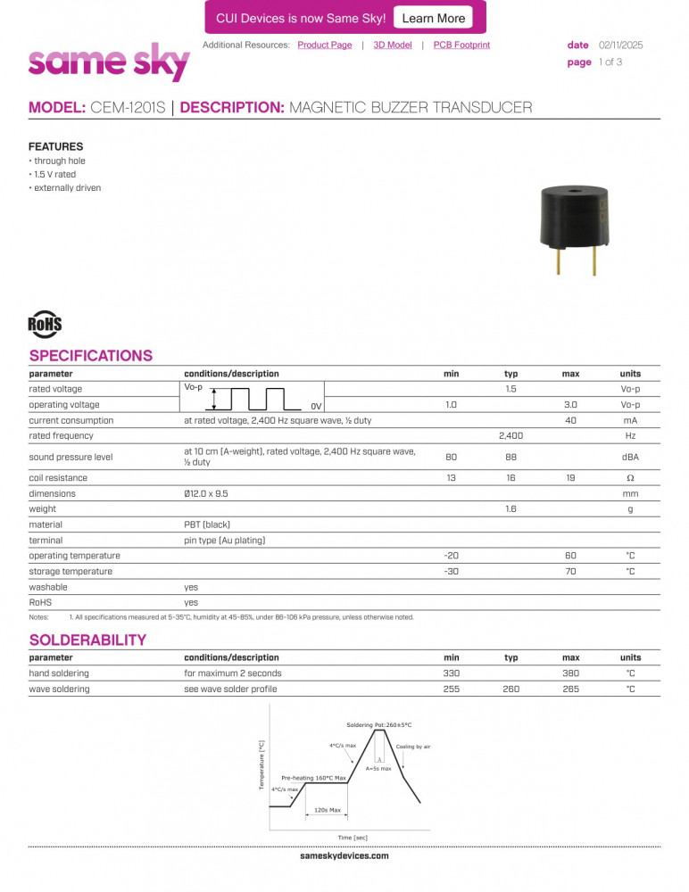 CEM-1201S technical document page 1