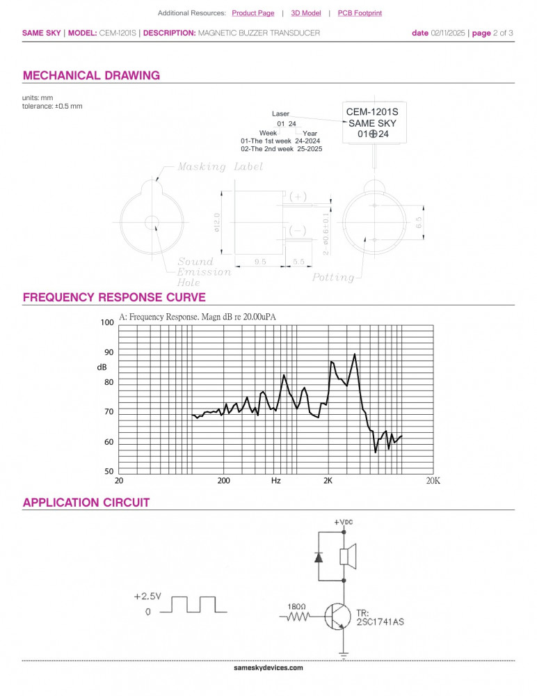 CEM-1201S technical document page 2