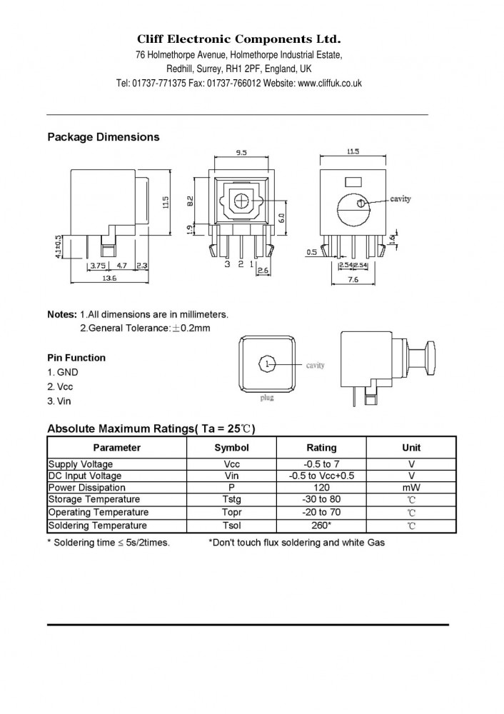 FCR6842032T datasheet page 3