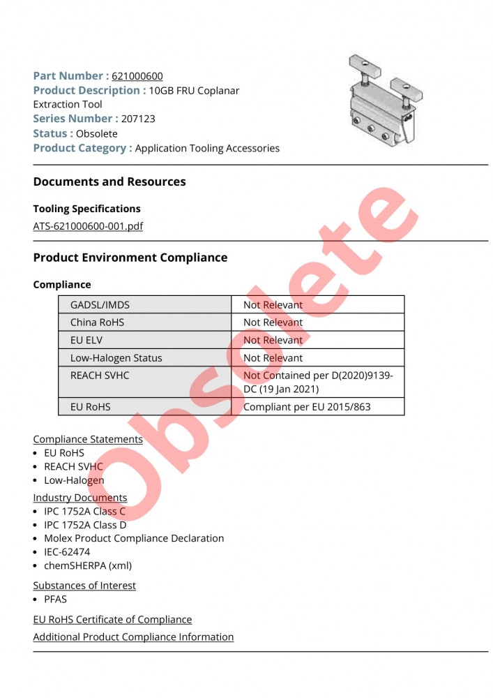 Tooling specification document page 1