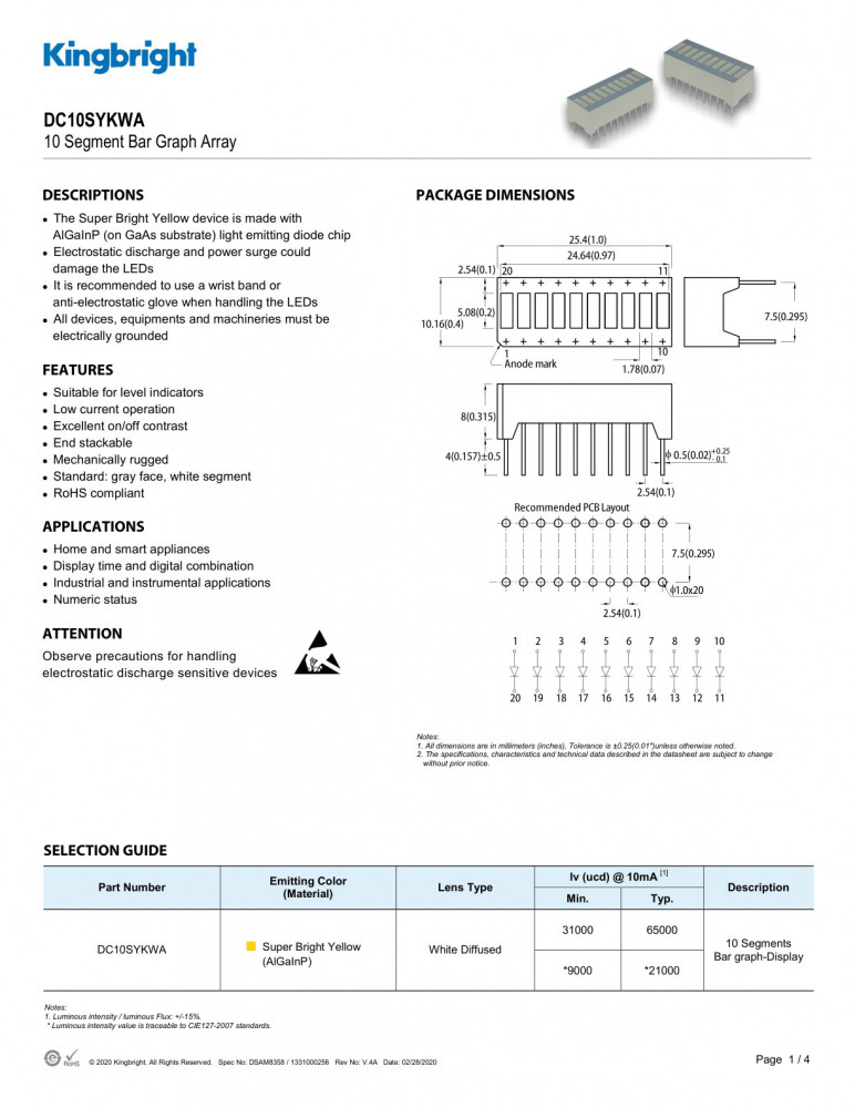 DC10SYKWA datasheet page 1