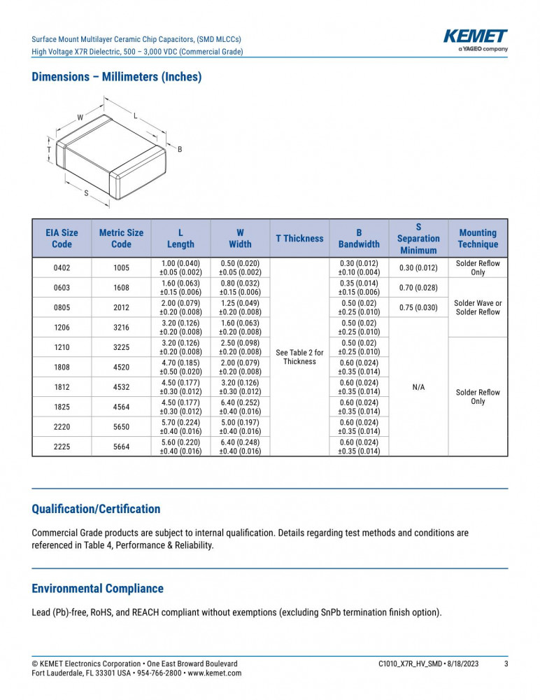KEMET PYR7511-47 technical document page 3