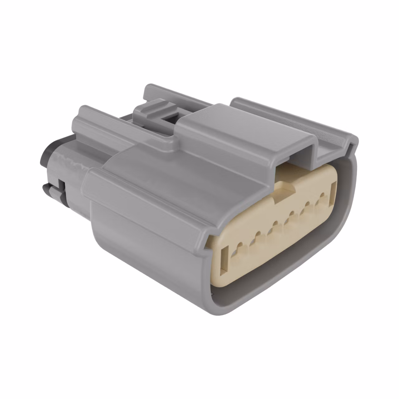 MX150 Mat-Sealed Female Connector Assembly, Single Row, 6 Circuits, Keying Option B, Light Gray for sale