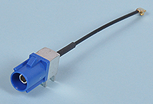 FAKRA SMB Straight Plug Keying Code C Blue to FAKRA SMB Straight Jack Keying Code C Blue on RG-316 Cable, 1180.00mm Length, 50 Ohms