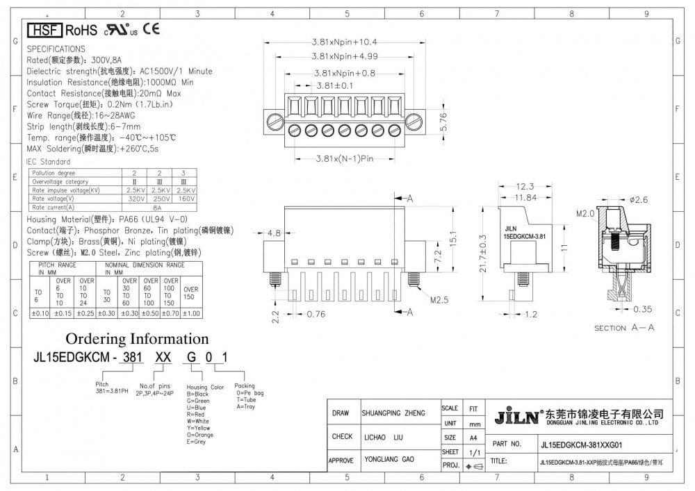 JILN JL15EDGKCM-38112G01 technical document page