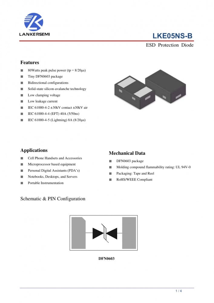 LKE05NS-B datasheet page 1