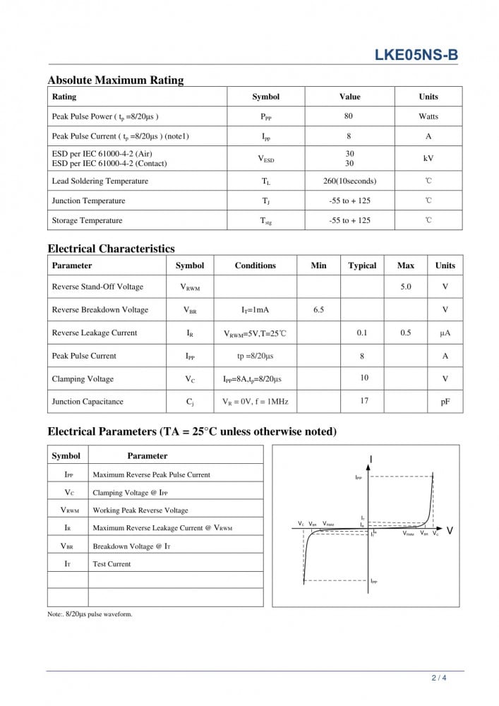 LKE05NS-B datasheet page 2