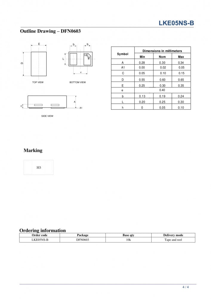 LKE05NS-B datasheet page 4