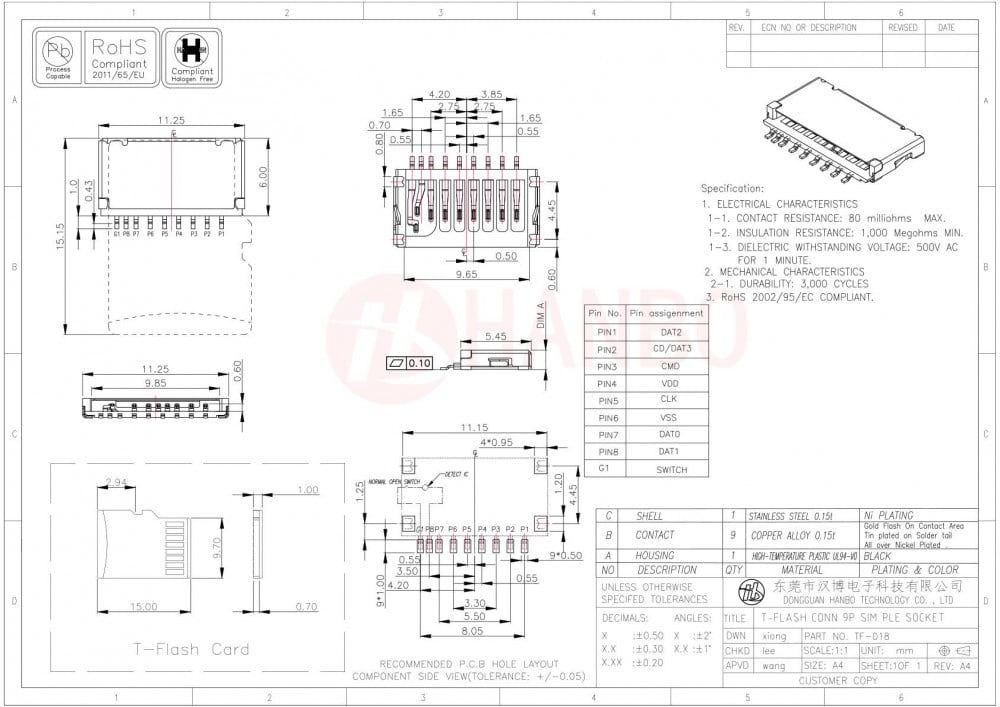 TF-018 technical document page