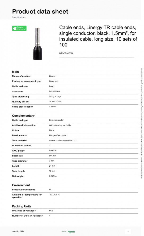 DZ5CE0153D technical document page 1