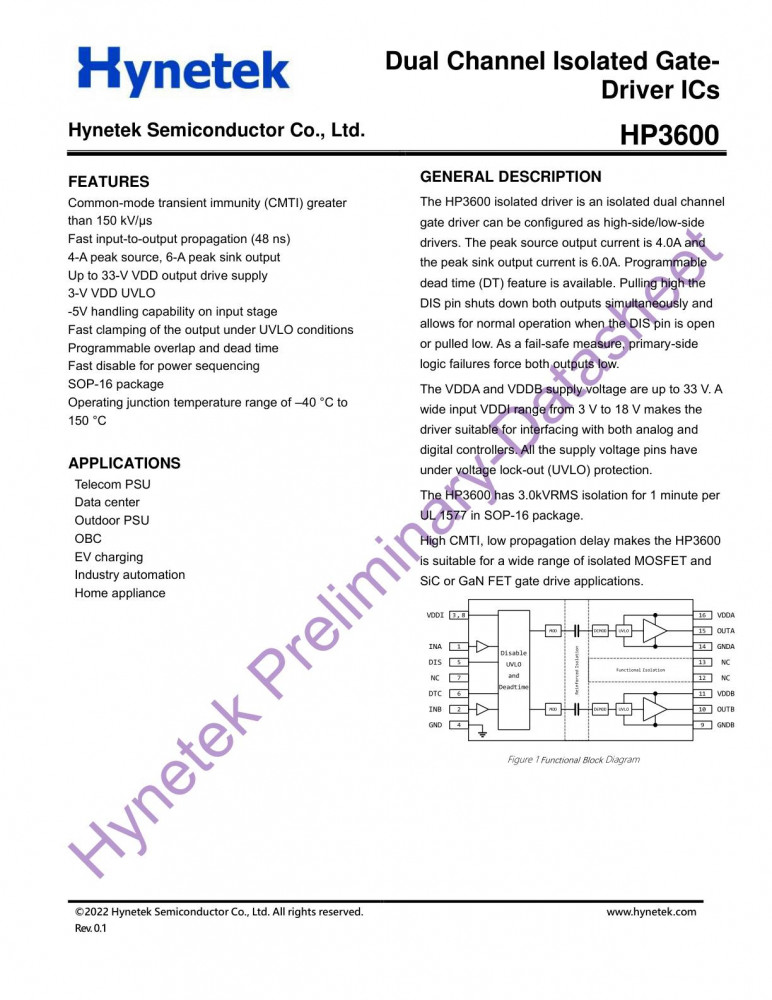HP3600 datasheet page 1