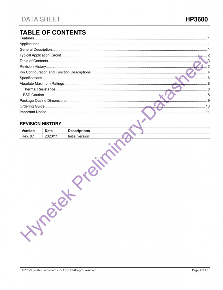 HP3600 datasheet page 3