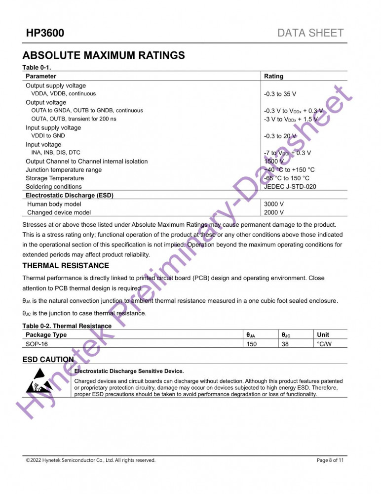 HP3600 datasheet page 8
