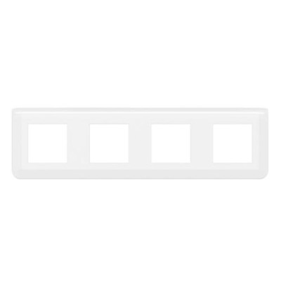 Plate 4x2 modules - Plate 4x2 modules white - Horizontal 4x2 module cover frame - Glossy thermoplastic halogen free 295x82mm for sale