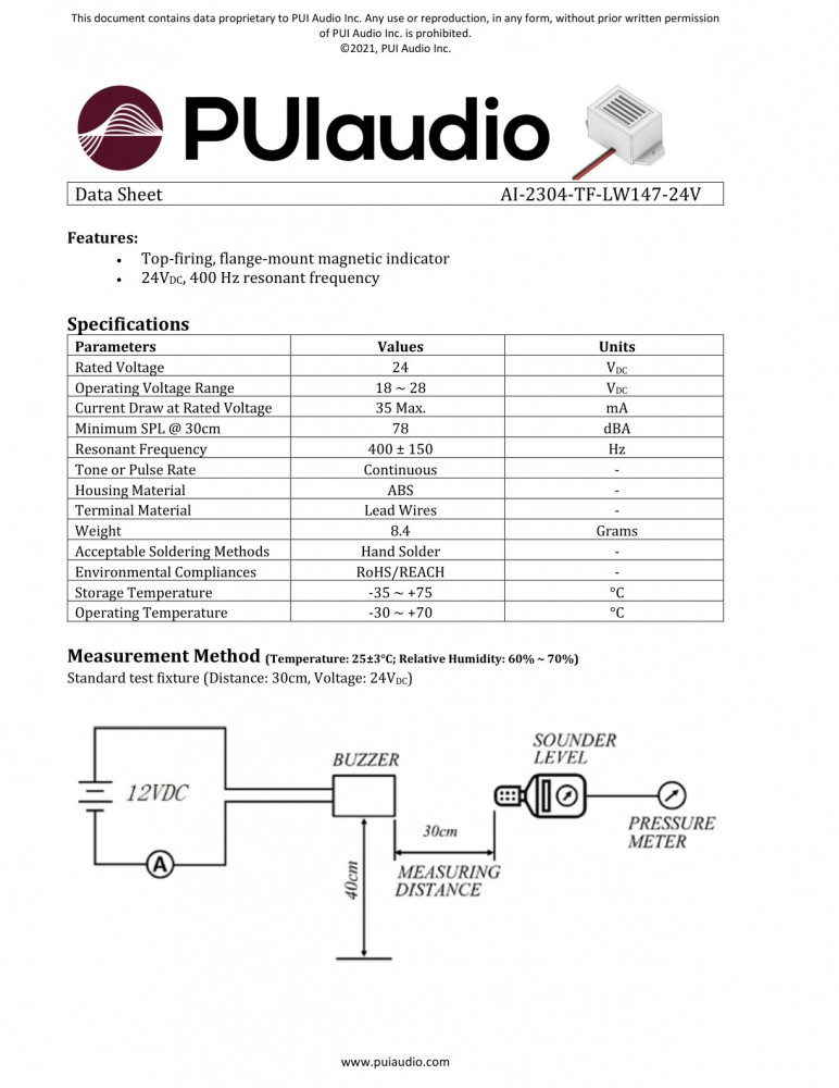 AI-2304-TF-LW147-24V datasheet page 1