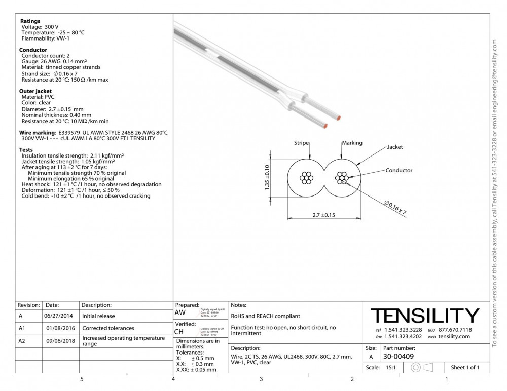 Tensility International 30-00409 product drawing preview