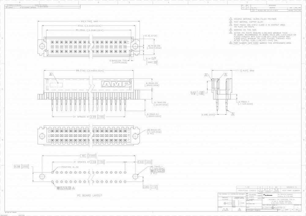 TE Connectivity 5650912-5 controlled drawing