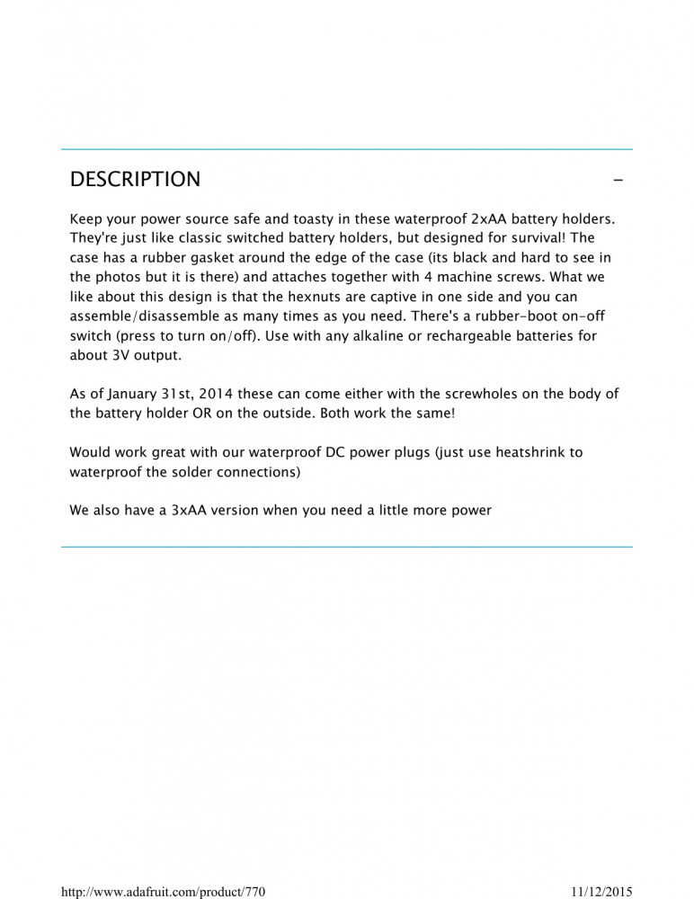 Adafruit 770 technical reference page 2