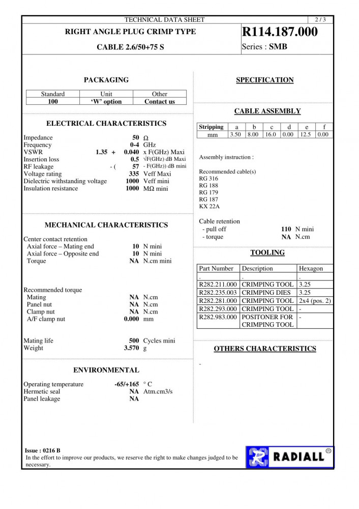 Radiall R114187000 datasheet image, page 2