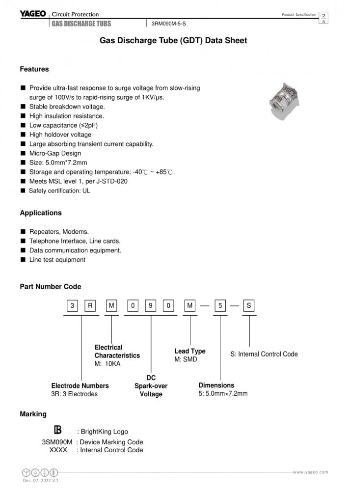 3RM090M-5-S datasheet page 2