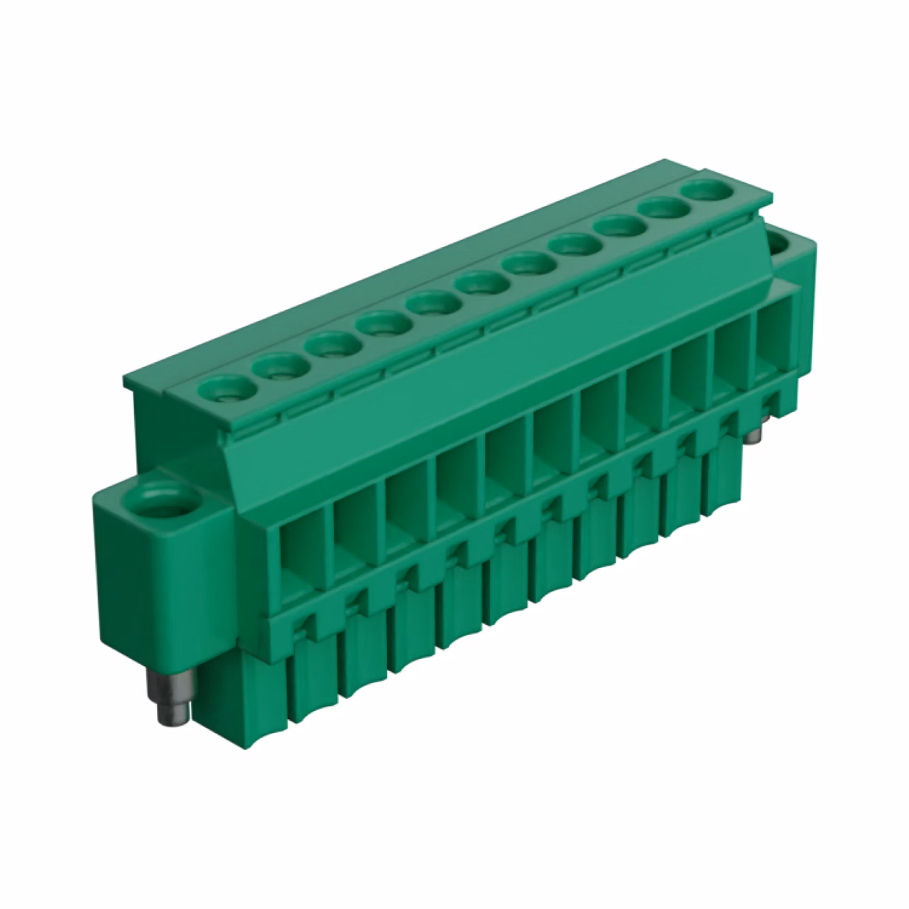 3.50mm Pitch Eurostyle Vertical Plug, with Retention Screws, Rear Wire Entry, Green Housing, 11 Circuits for sale
