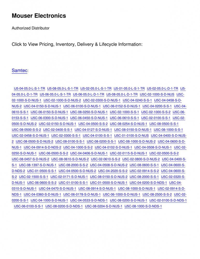 Samtec IJ5 product specification page 2