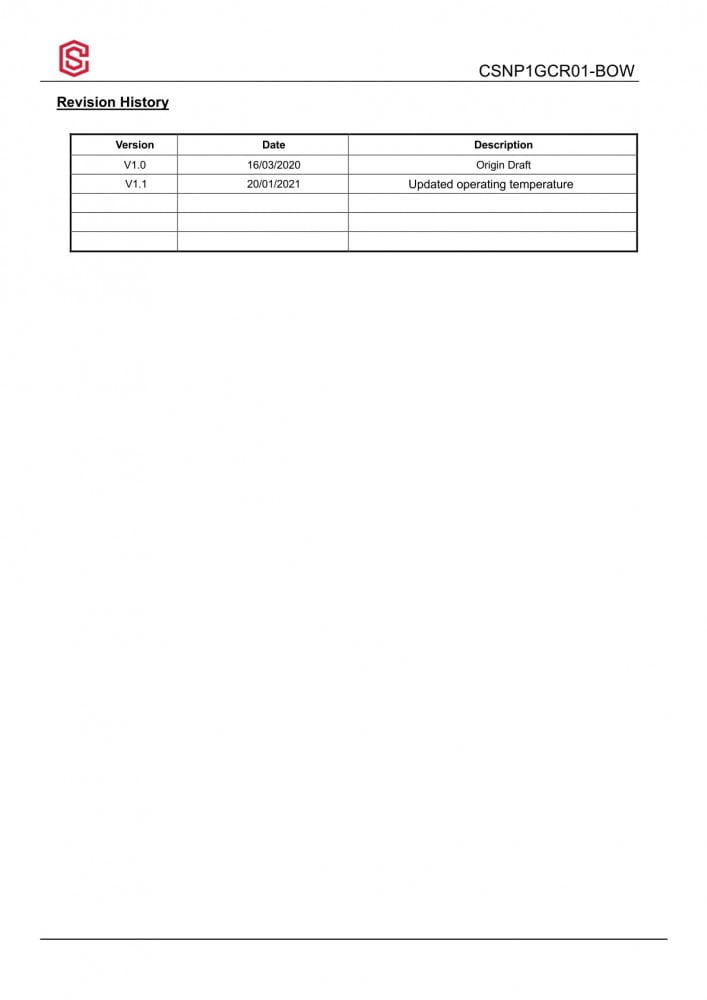 CSNP1GCR01-BOW datasheet page 2