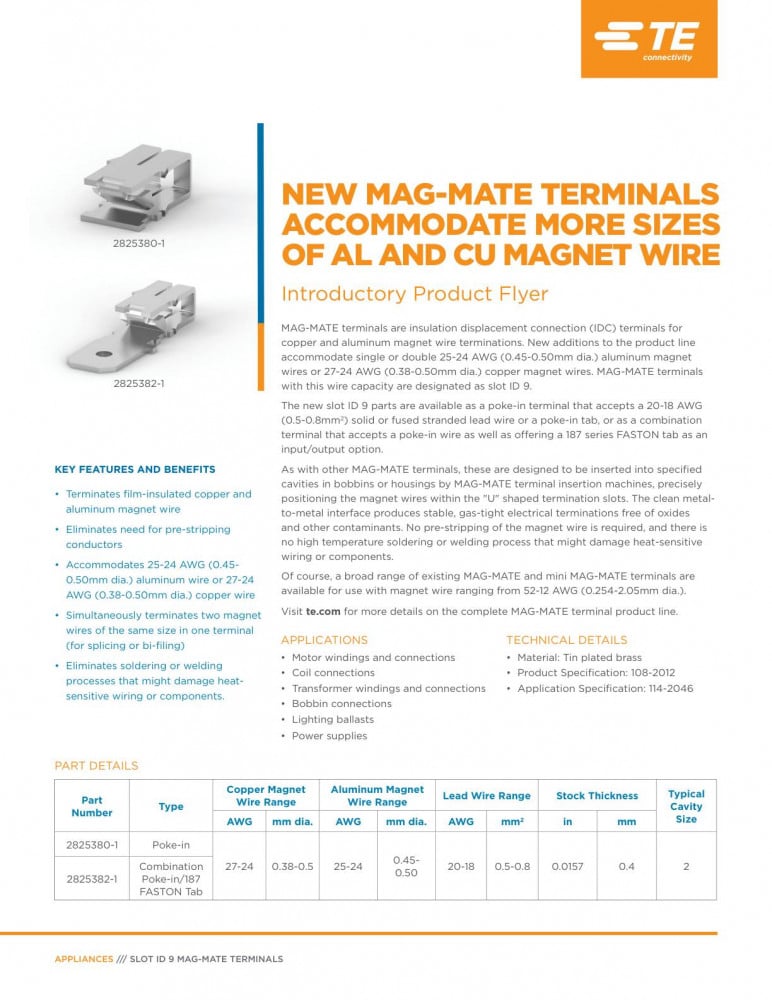 TE Connectivity MAG-MATE terminal technical document page 1
