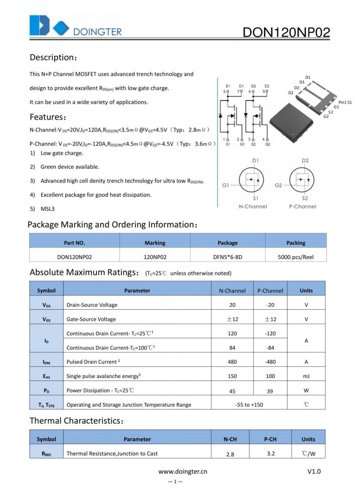 DON120NP02 datasheet page 1