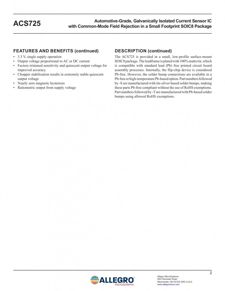 ACS725 datasheet page 2